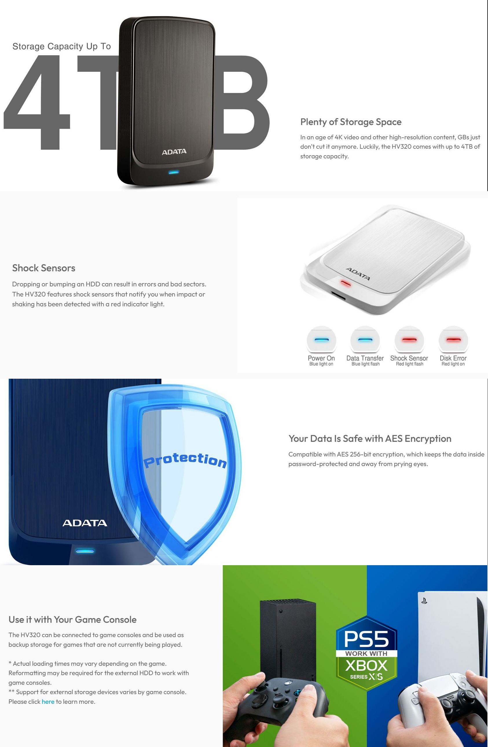 ADATA HV320 1TB / 2TB SLIM EXTERNAL 2.5in PORTABLE HARD DRIVE -3YRS ...