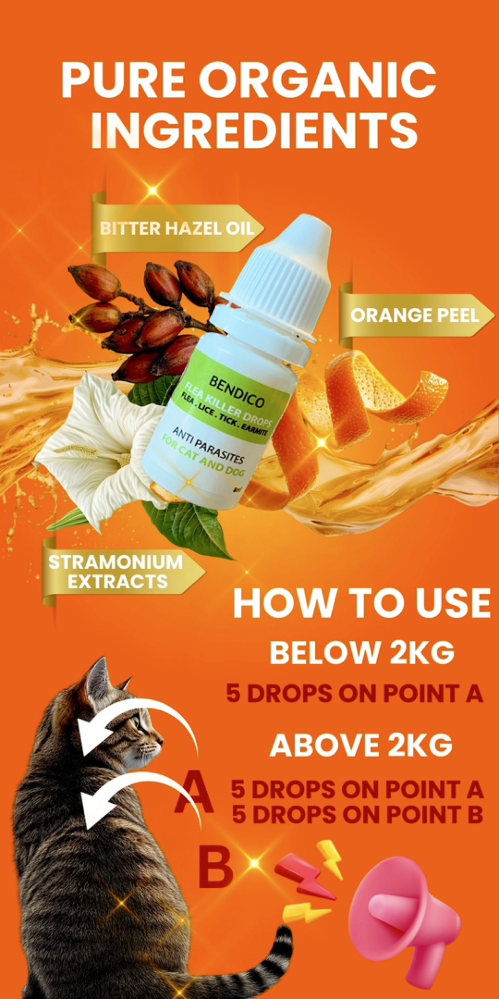 FLEA KILLER DROPS kutu kucing kutu anjing flea lice tick earmite kucing ...