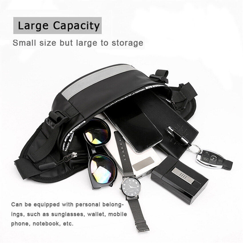 Beg Lelaki Men Waterproof Nylon Adjustable Sports Crossbody Chest Bags ...