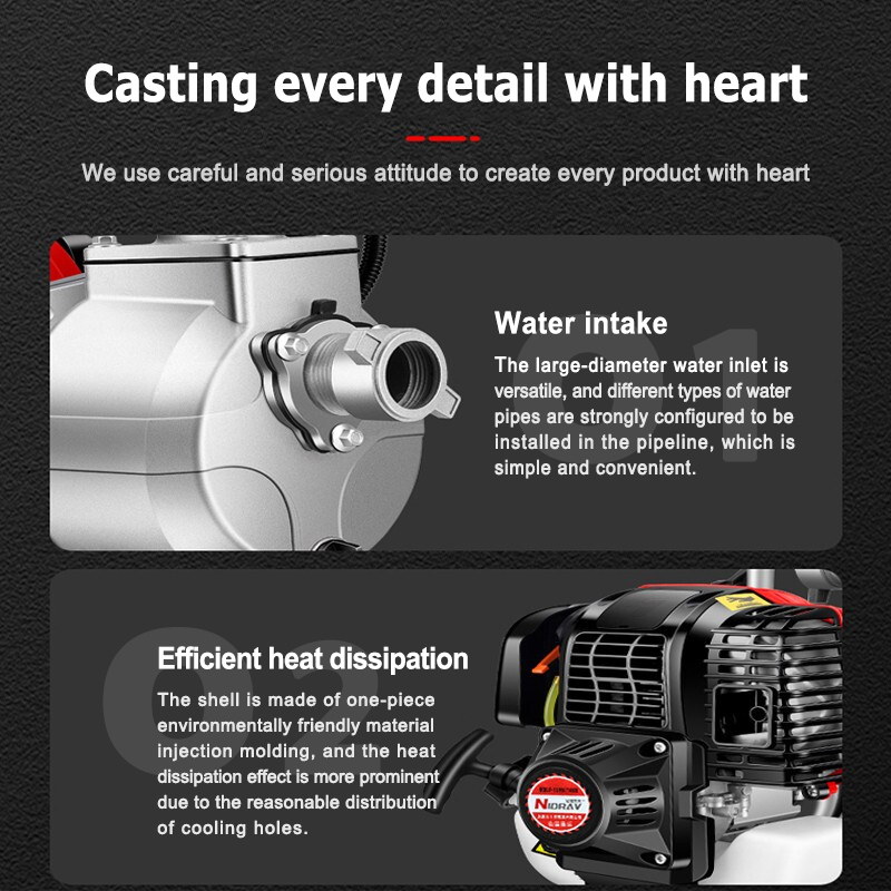 Pam Air 2-Stroke Petrol Engine Self Priming Water Pump 7HP Gasoline ...