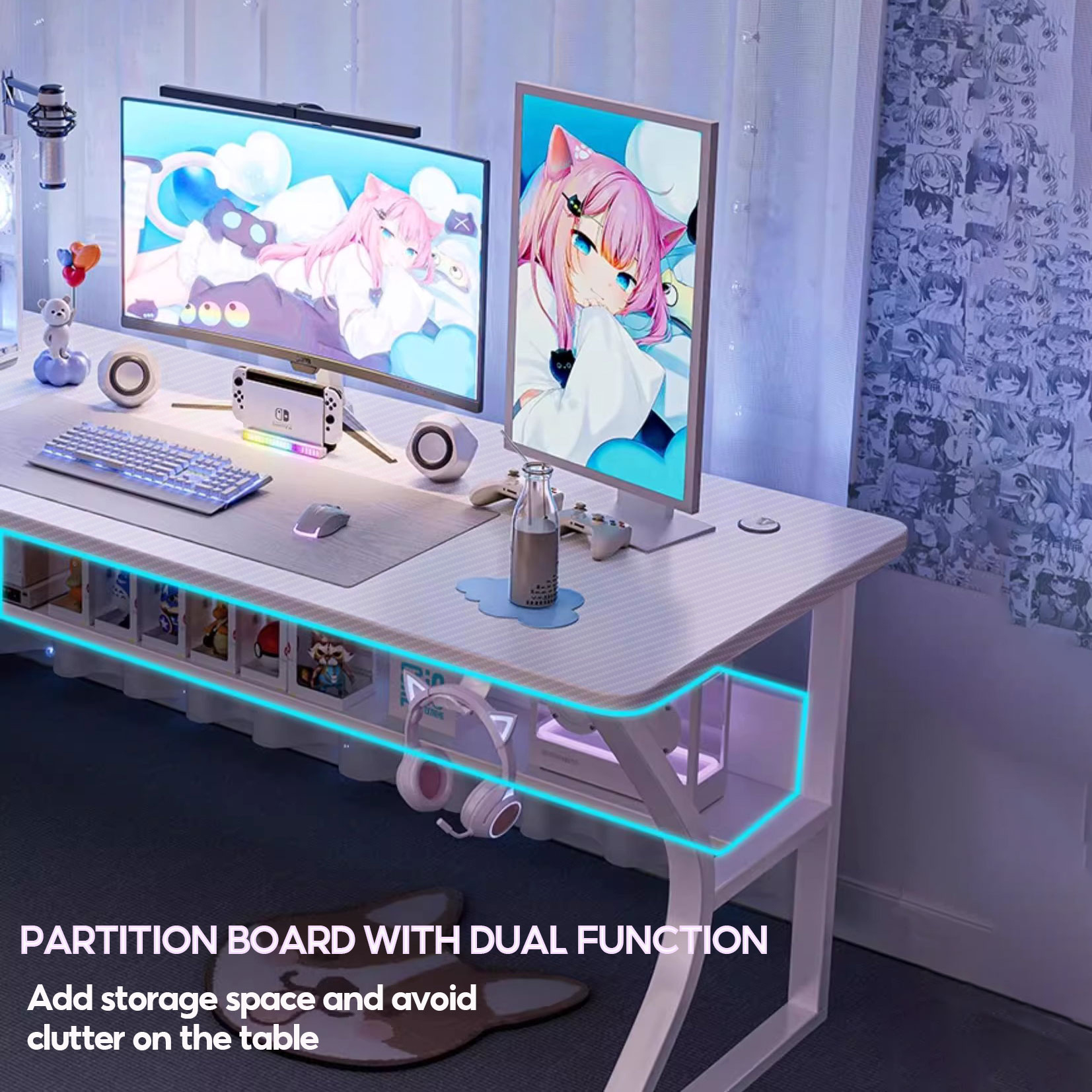 KUCADI High Quality Gaming Table Computer Table White Gaming Table ...