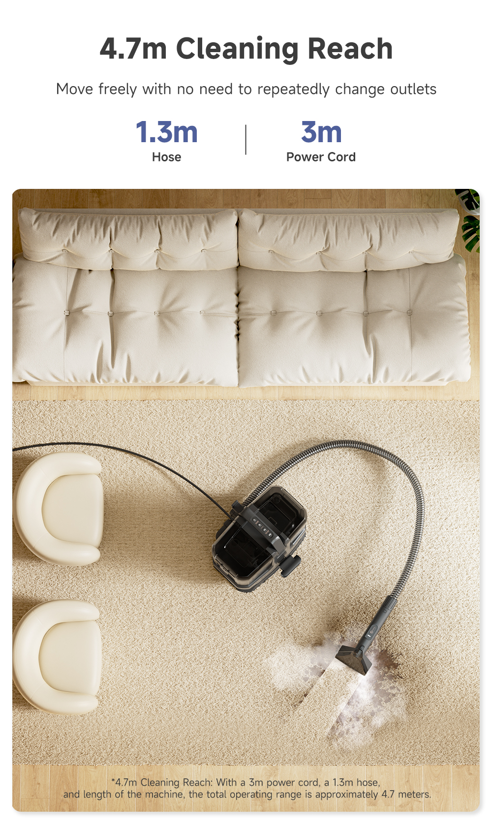 Simplus Spot&Fabric Cleaner | 110°C High-Temp Steam | 70°C Hot Water ...