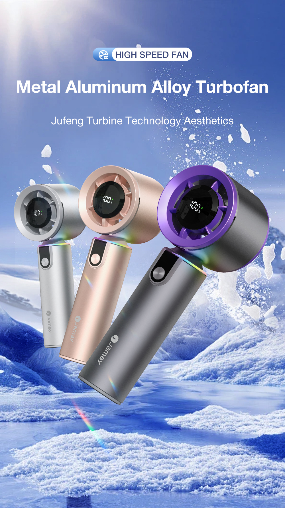 JAMAY Fan Handheld Portable Fan Turbo High Speed Kipas Tangan Mini Fan ...
