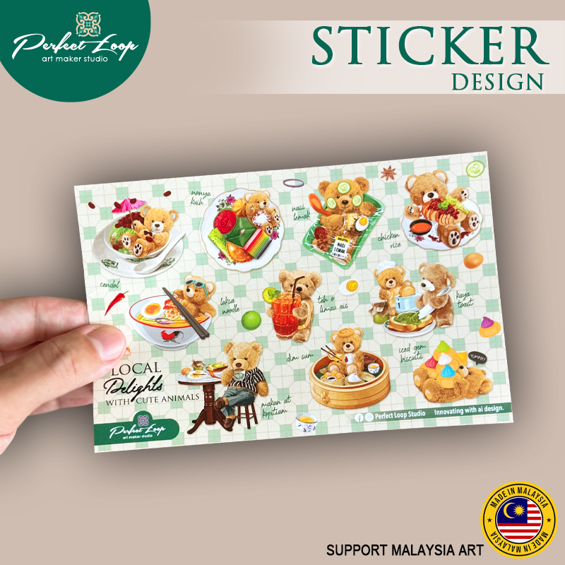 Sticker Design Local Delights Malaysia Food Concept BUY 10 FREE 1 ...