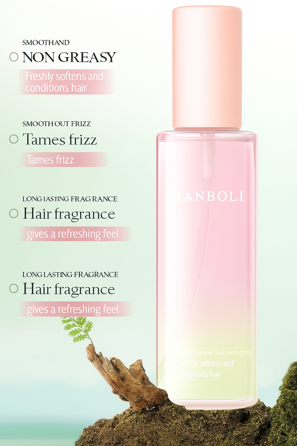 HANBOLI Perfume Smooth Hair Care Essential Oil Spray Improves Dryness ...
