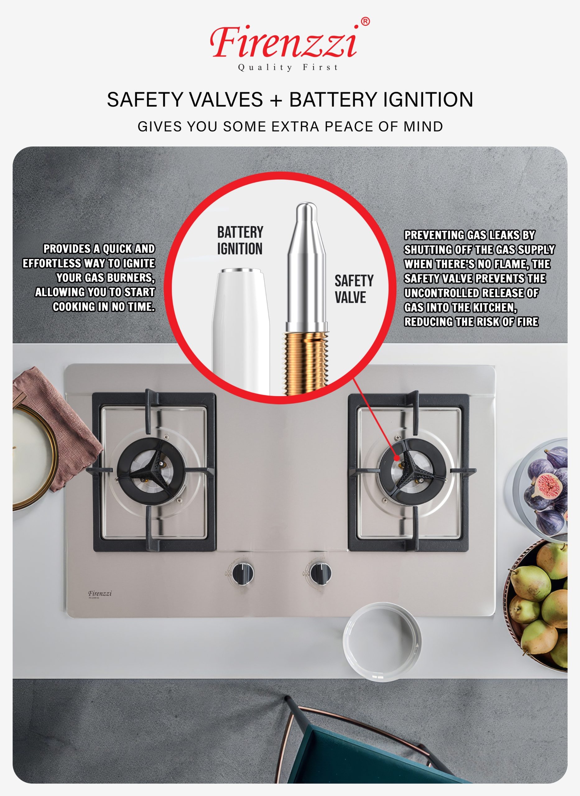(Free Install) Firenzzi FH-2349 SS Gas Hob | 2 Burner Stainless Steel ...
