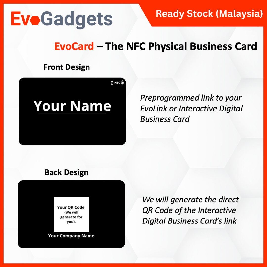 EvoCardLink | Fully Custom Card | NFC Interactive Digital Business Card | Kad Perniagaan NFC | E ...
