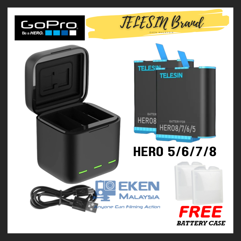 GOPRO BATTERY for HERO 5 / 6 / 7 / 8 / 9 /10 /11/12 - TELESIN Brand 100 ...