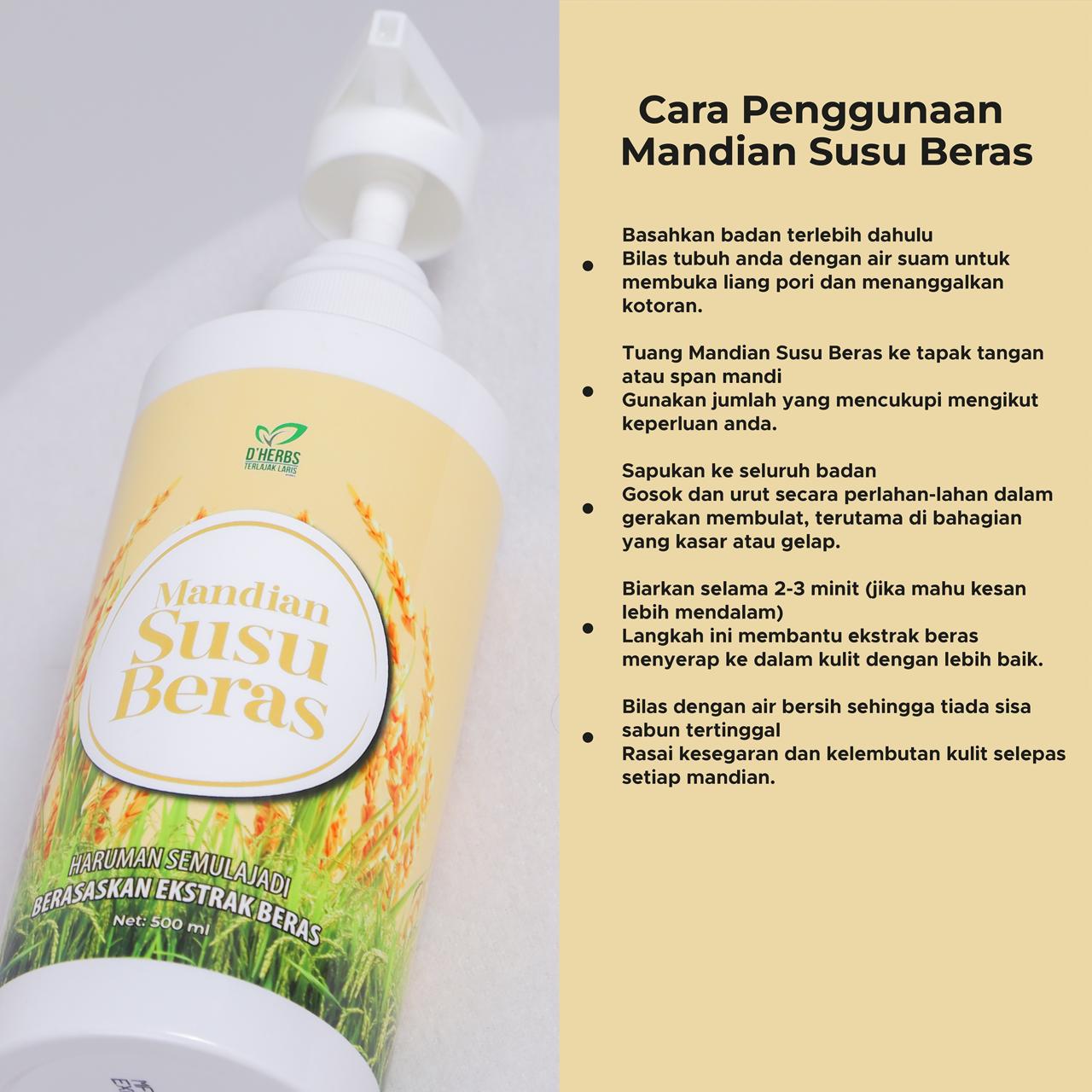 Dherbs Mandian Susu Beras Gel Mandian 500ml | Shopee Malaysia