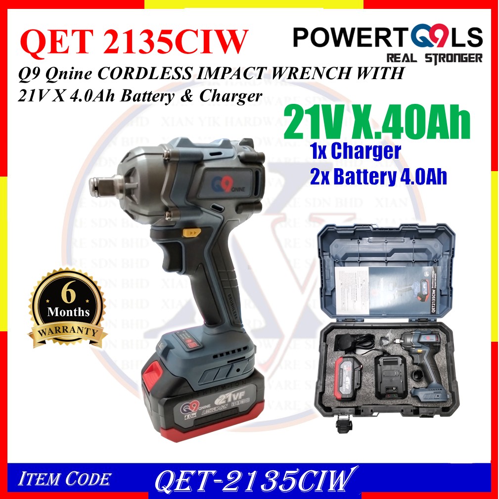 QET-2135CIW (QET 2135CIW) Q9 Qnine CORDLESS IMPACT WRENCH WITH 21V X 4 ...