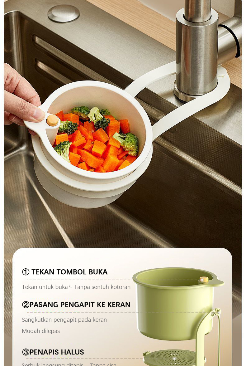 ELEGANT Sink Hanging Strainer Basket - Innovative Detachable Kitchen ...