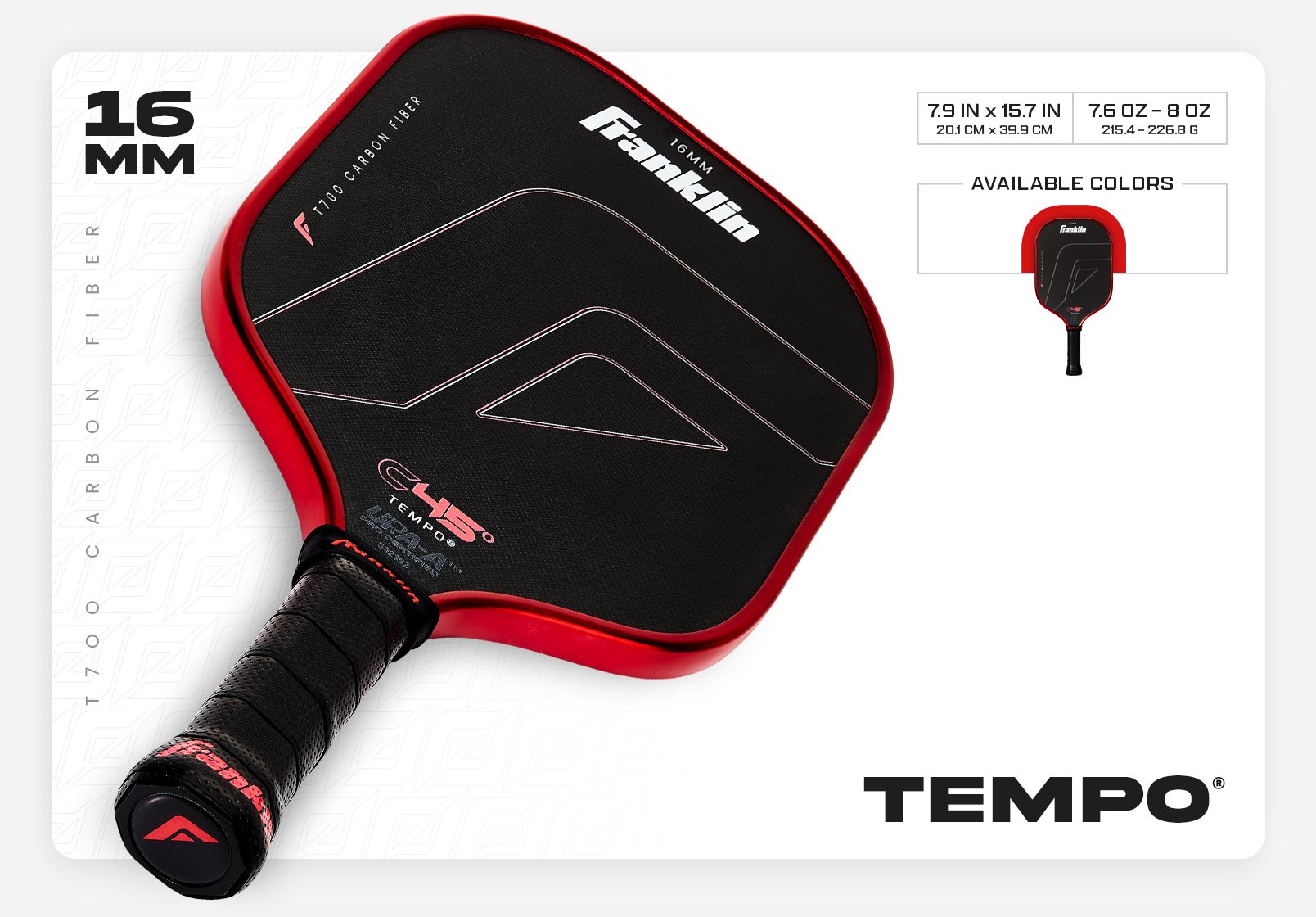 Franklin C45° Tempo Carbon Fiber Pickleball Paddle | Shopee Malaysia