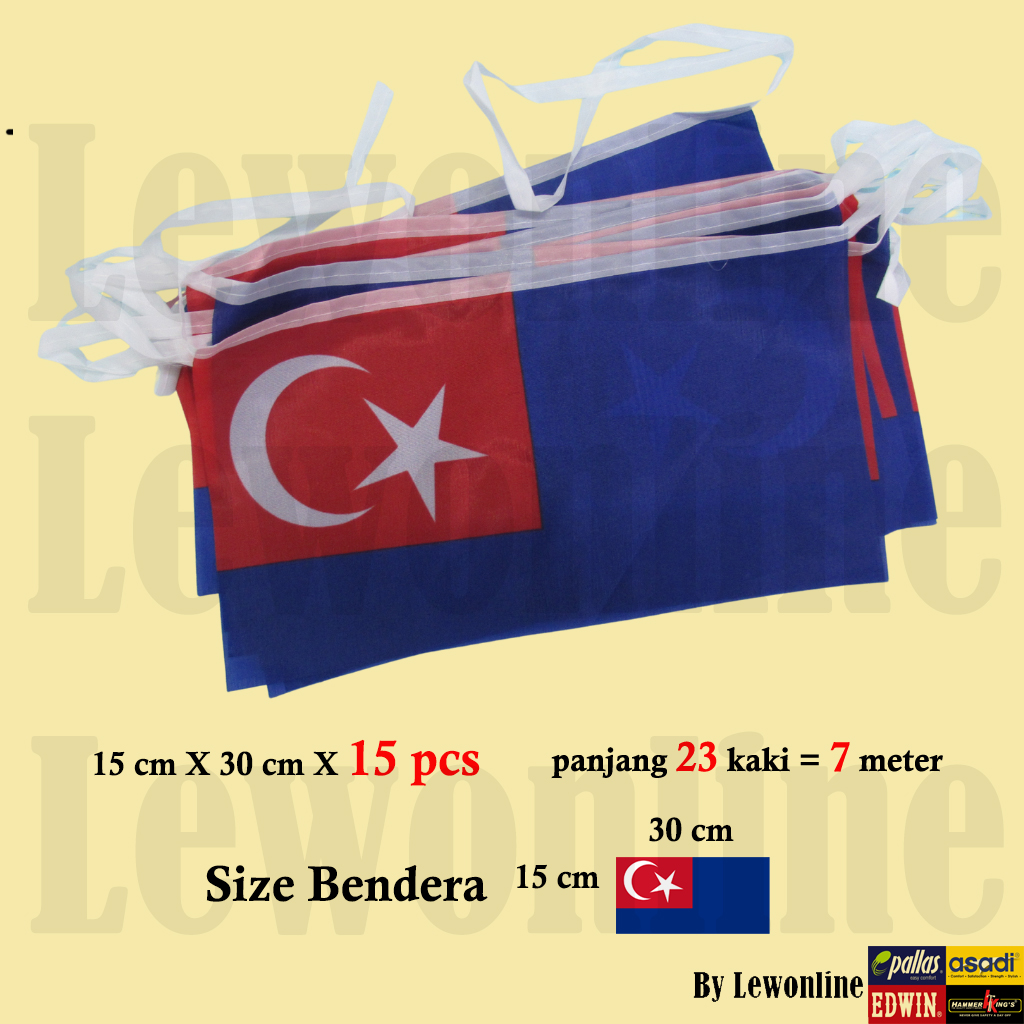 Bendera Malaysia Flag Bundle Bunting Bendera Malaysia Banting 马来西亚国旗州旗 ...