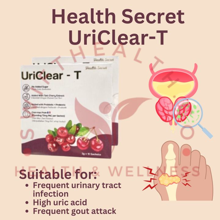HEALTH SECRET URICLEAR-T 3G -10S(BOX0 [GOUT & UTI]/ KEPUTIHAN TART ...