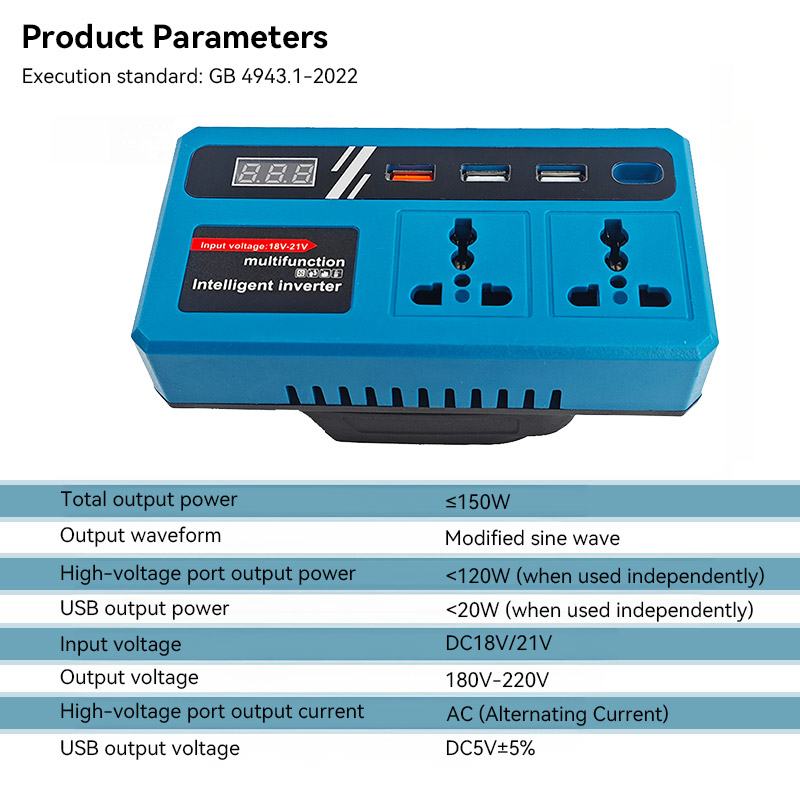 Portable Power Inverter 12V to 220V Extension 2 Plug Universal Socket ...