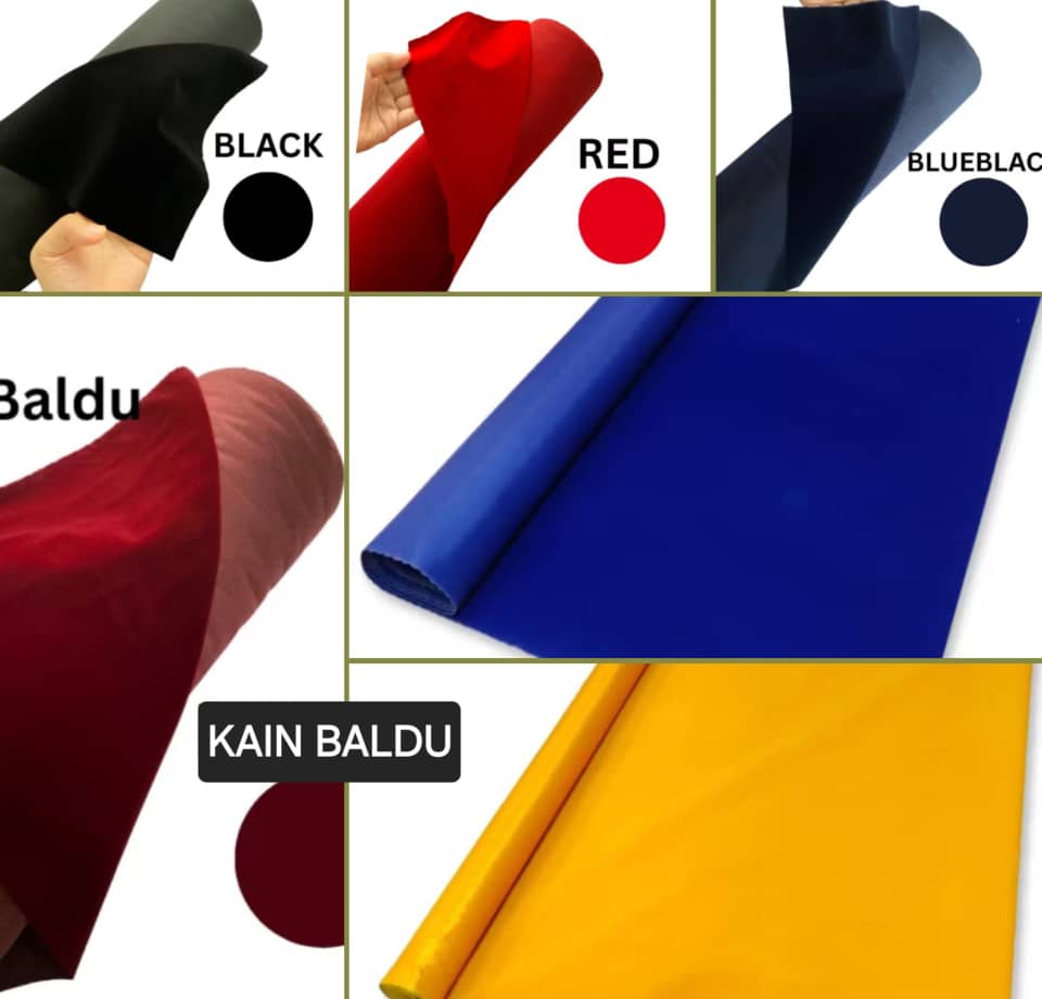 Kain Baldu Velvet Fabric 45" Width (Dyed Flock Tafetta Velvet) by meter ...