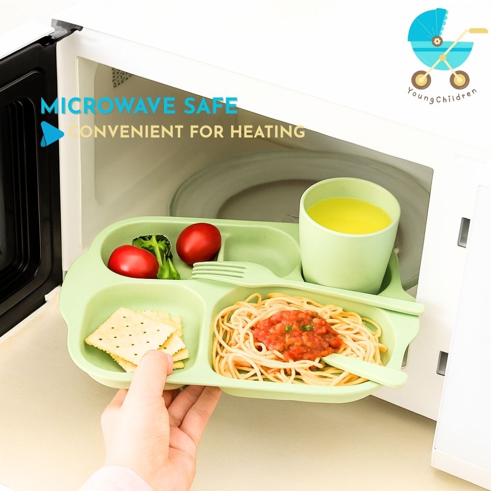 👶Pinggan Kanak Kanak Pinggan Budak Wheat Straw Plate Kids Plate Set ...