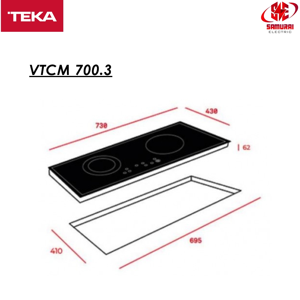 Teka Built-In Ceramic Hob 1000 Watt + 2200 Watt VTCM 700.3 [ Fast ...