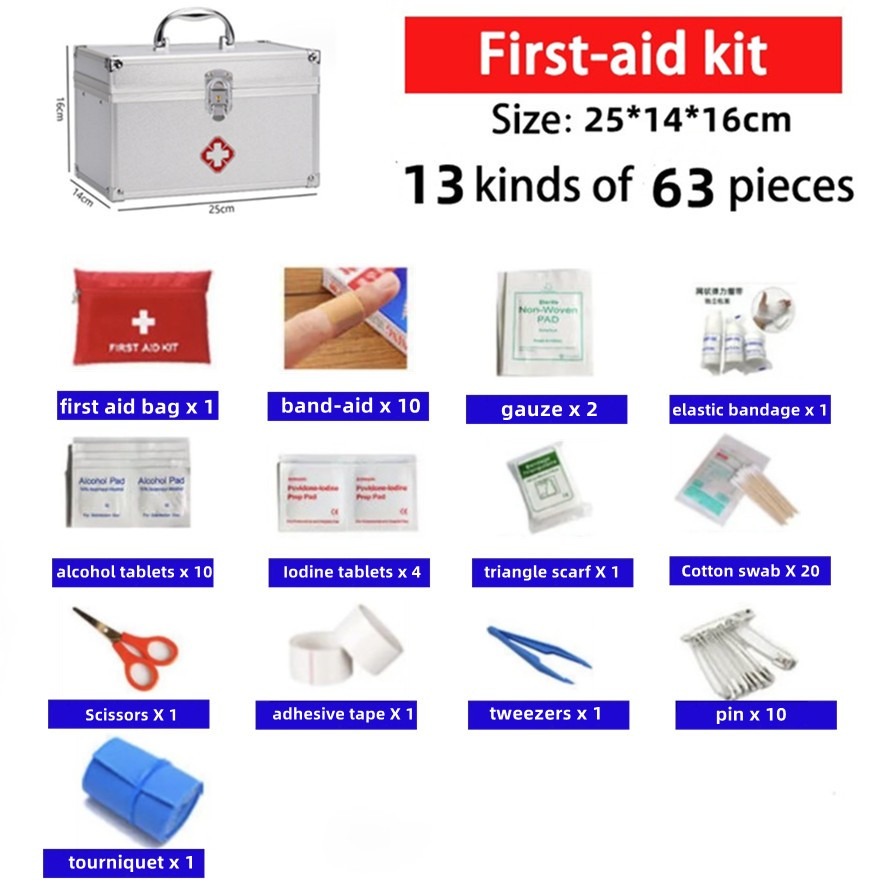 10 inch Aluminum Box first aid kit set Durable Trauma Kit With 13 kinds ...