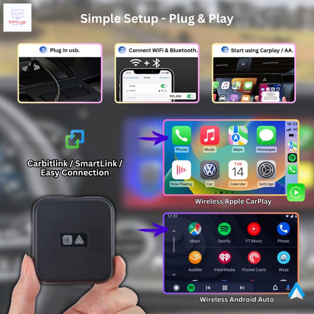 [KAYX LAB] Carbitlink Wireless Carplay Android Auto Adapter for Perodua ...
