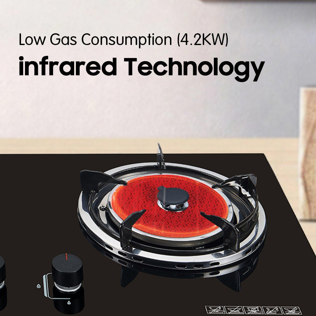🔥Floor Price🔥Tempered Glass Embedded Infrared Burner Gas Stove Cooktop ...