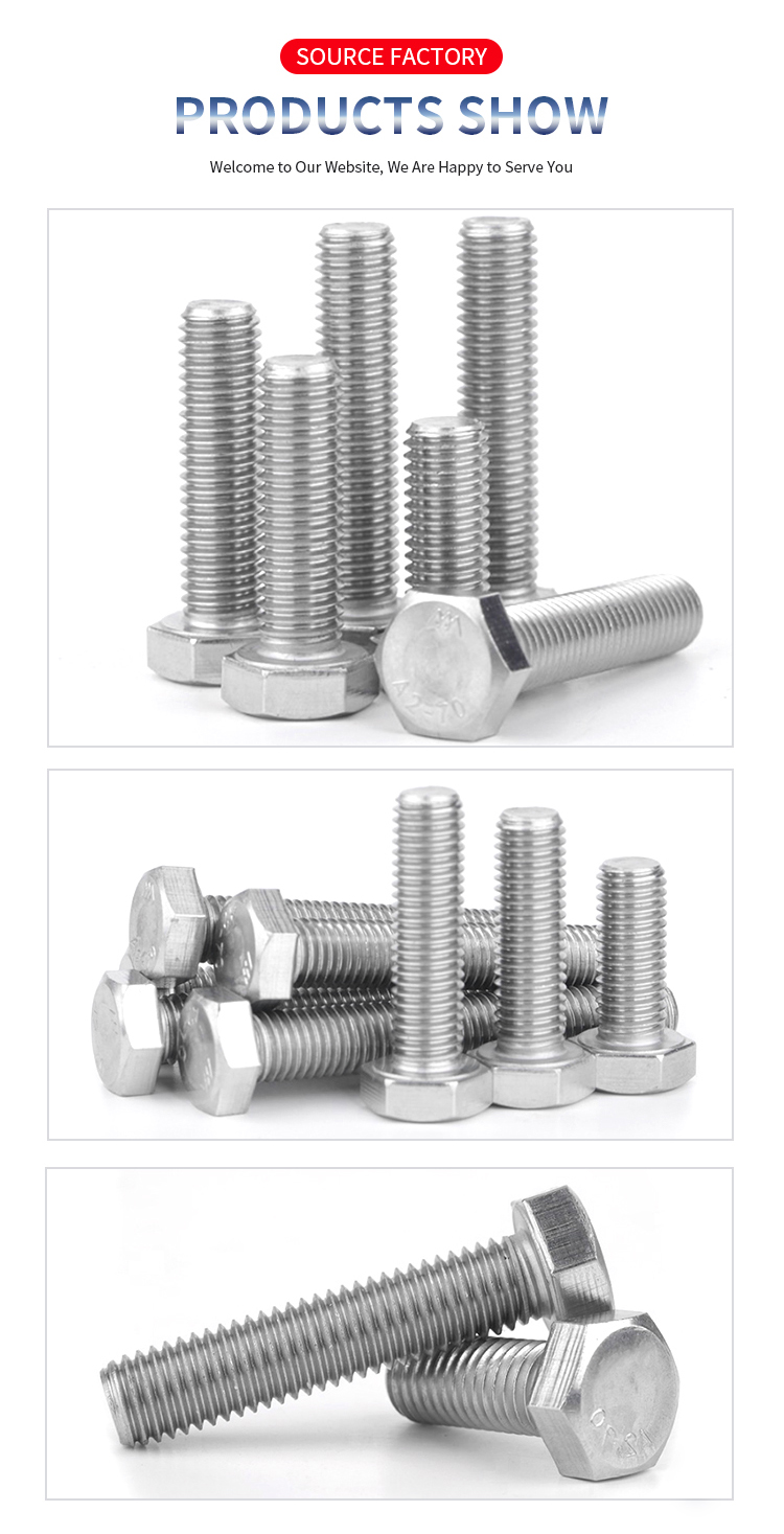 Hex Bolt M8 M10 304 Stainless Steel DIN 933 Screw Skru Spanner Wrench ...