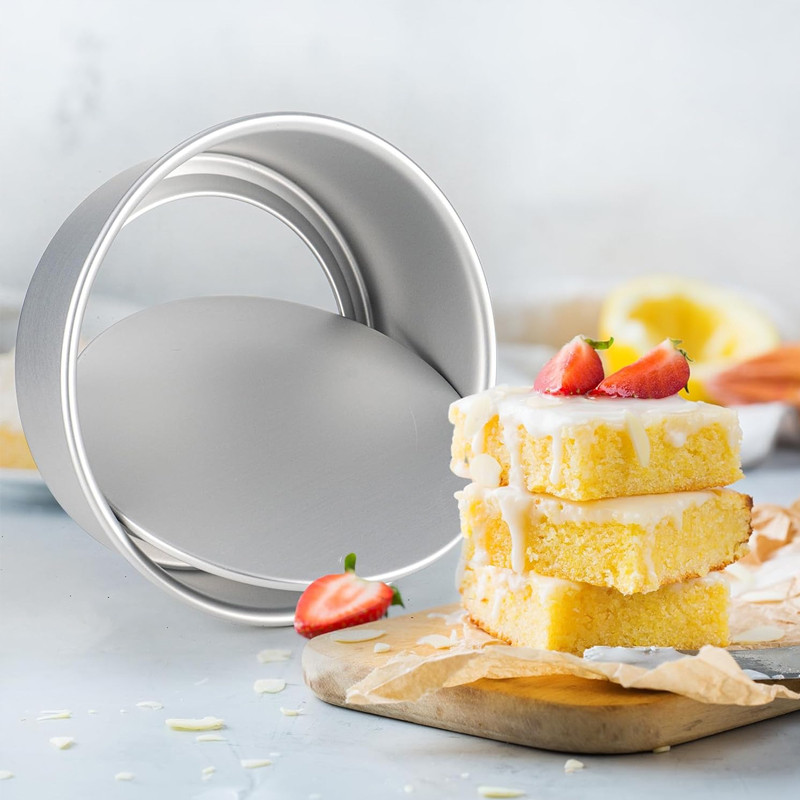 2/4/6/8 Inch Round Cake Mould with Removable Bottom Aluminum Alloy ...