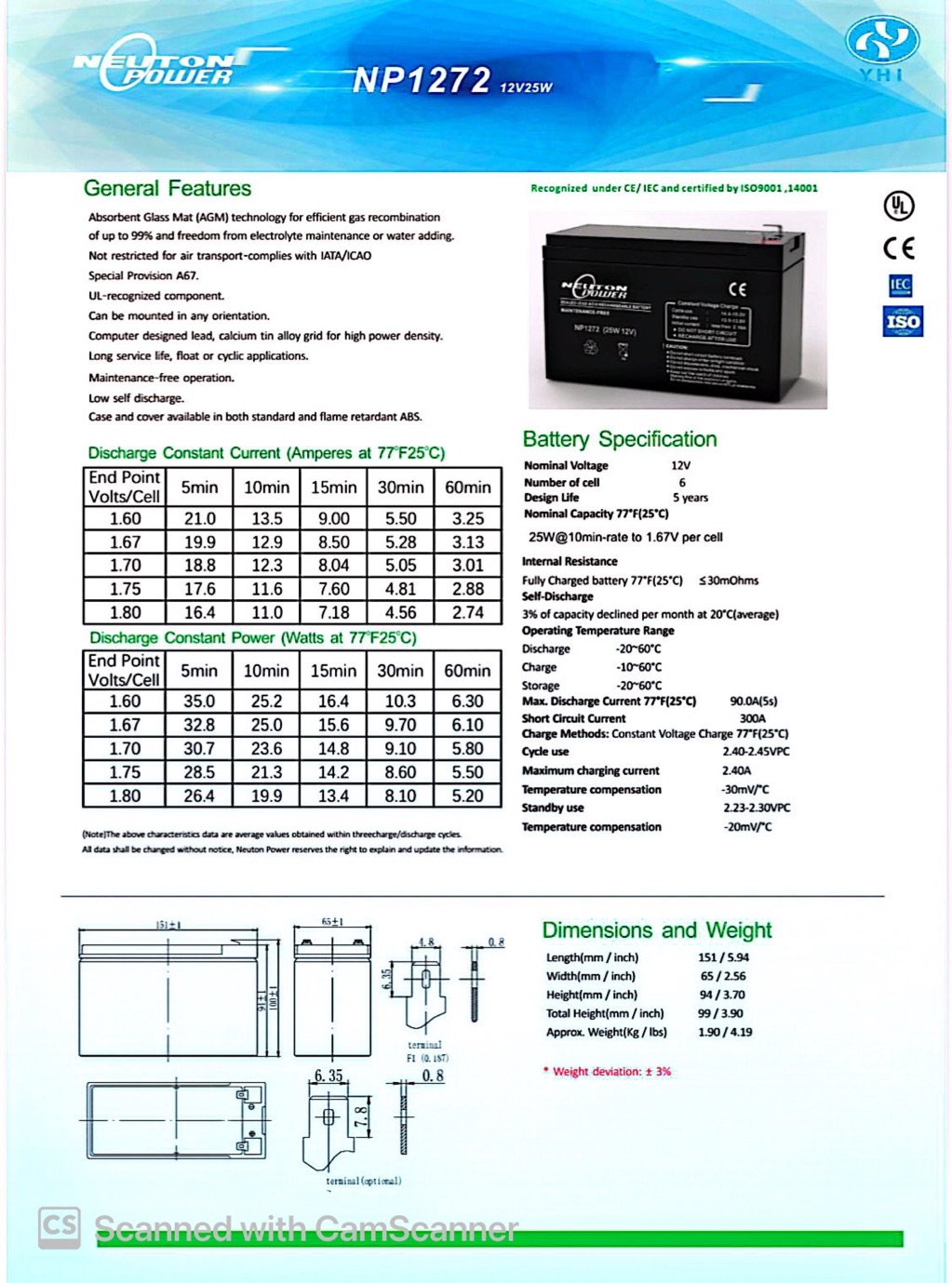 12V 7Ah SLA Rechargeable Battery for Fire Alarm, Auto Gate, UPS ...
