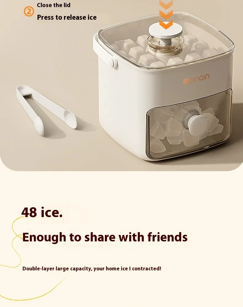 Acuan Ais Tekan 1 Saat | Ice Cube Maker Box Besar 2-in-1 Press & Simpan ...