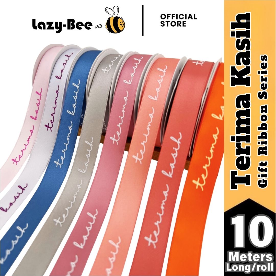 LAZY BEE Thank You Ribbon Terima Kasih Riben hadiah Reben Packaging INS ...