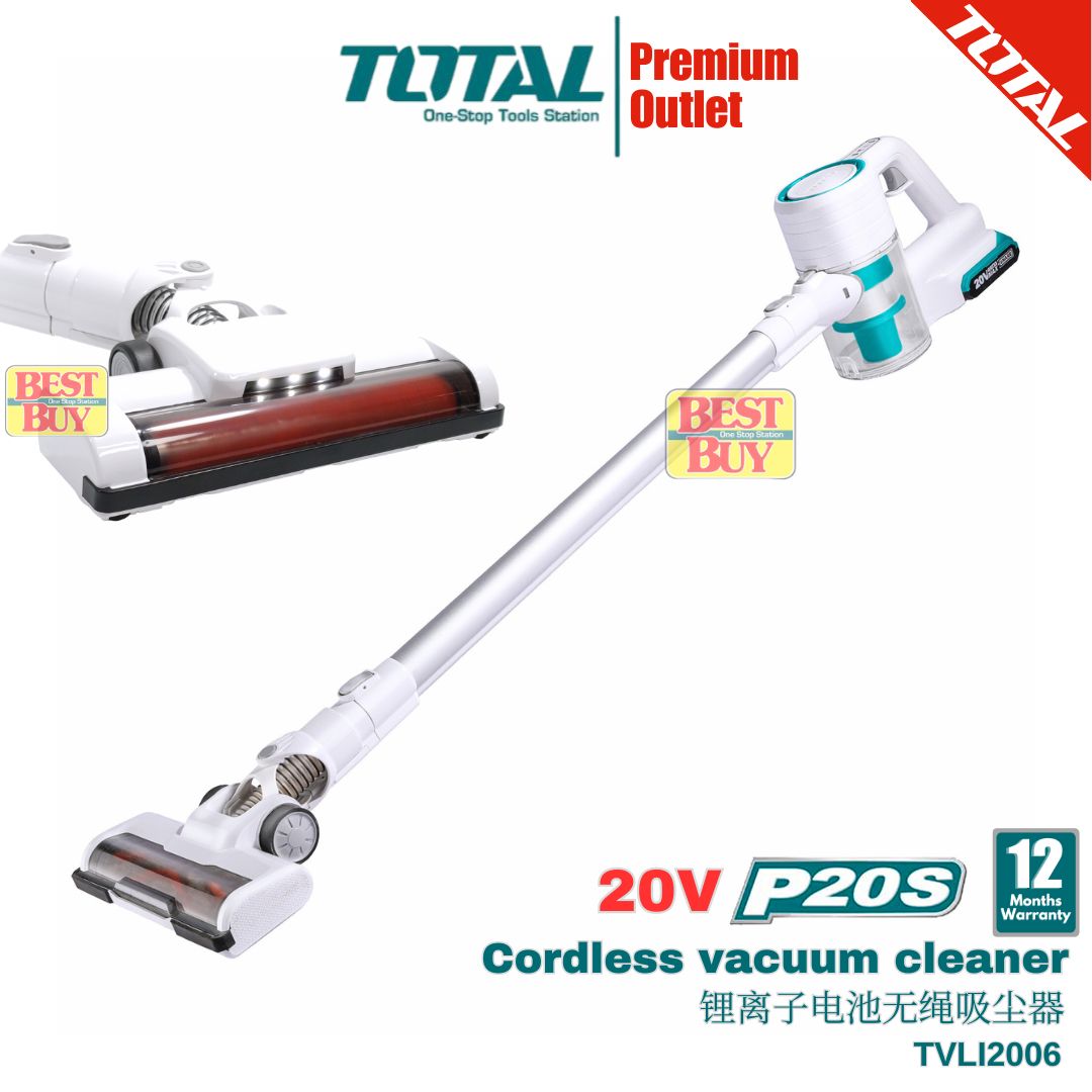 TOTAL Tools 20V series Cordless vacuum cleaner w/ 1 pc 2.0Ah Battery ...