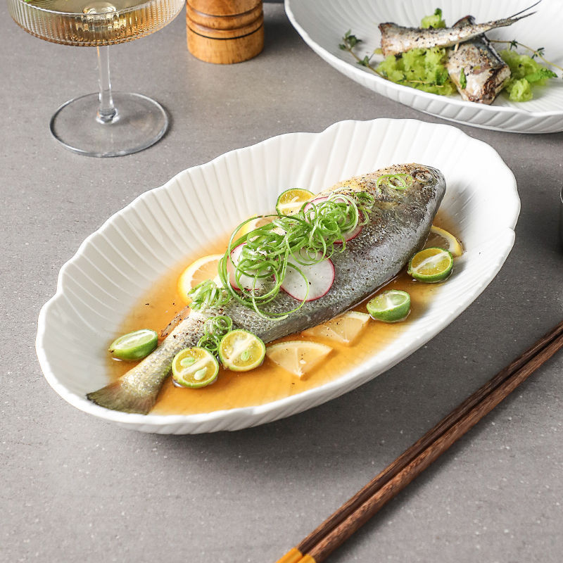 12' Fish Plate Ceramic/Oval Plate/ Fish Plate/ Pinggan Ikan/Pinggan ...