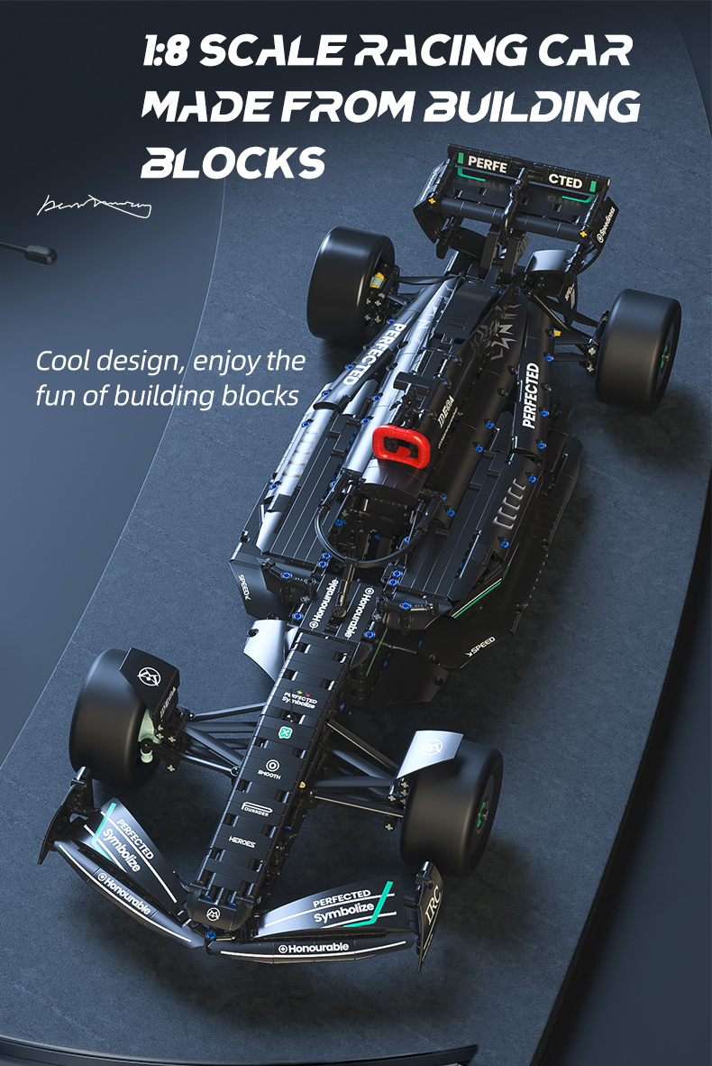 LELE TOP 1:8 Mercedes-AMG F1 W14 E Building Block Car Compatible with ...
