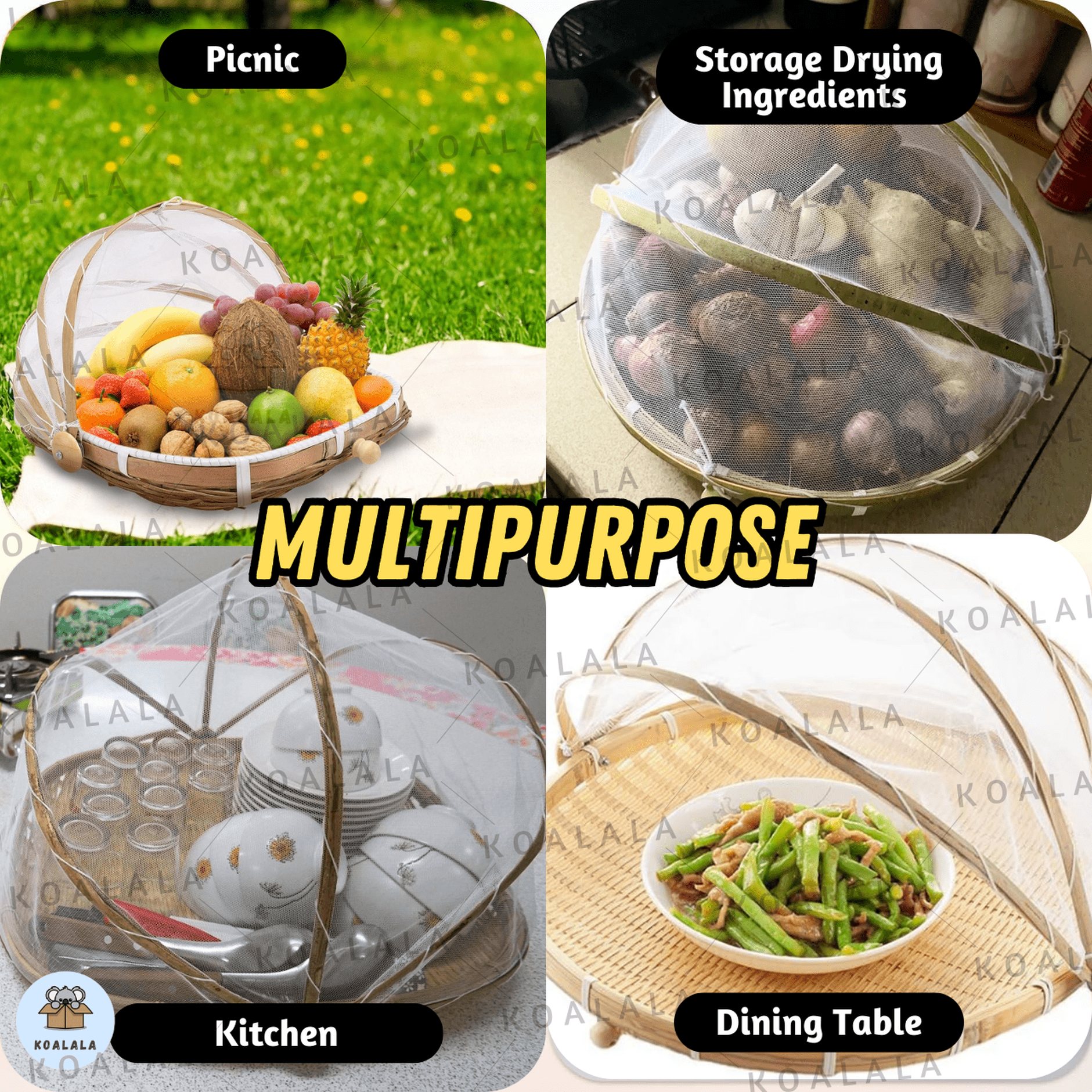 Bamboo Serving Tent Cover Bamboo Food Cover Display Serving Hood Dulang ...