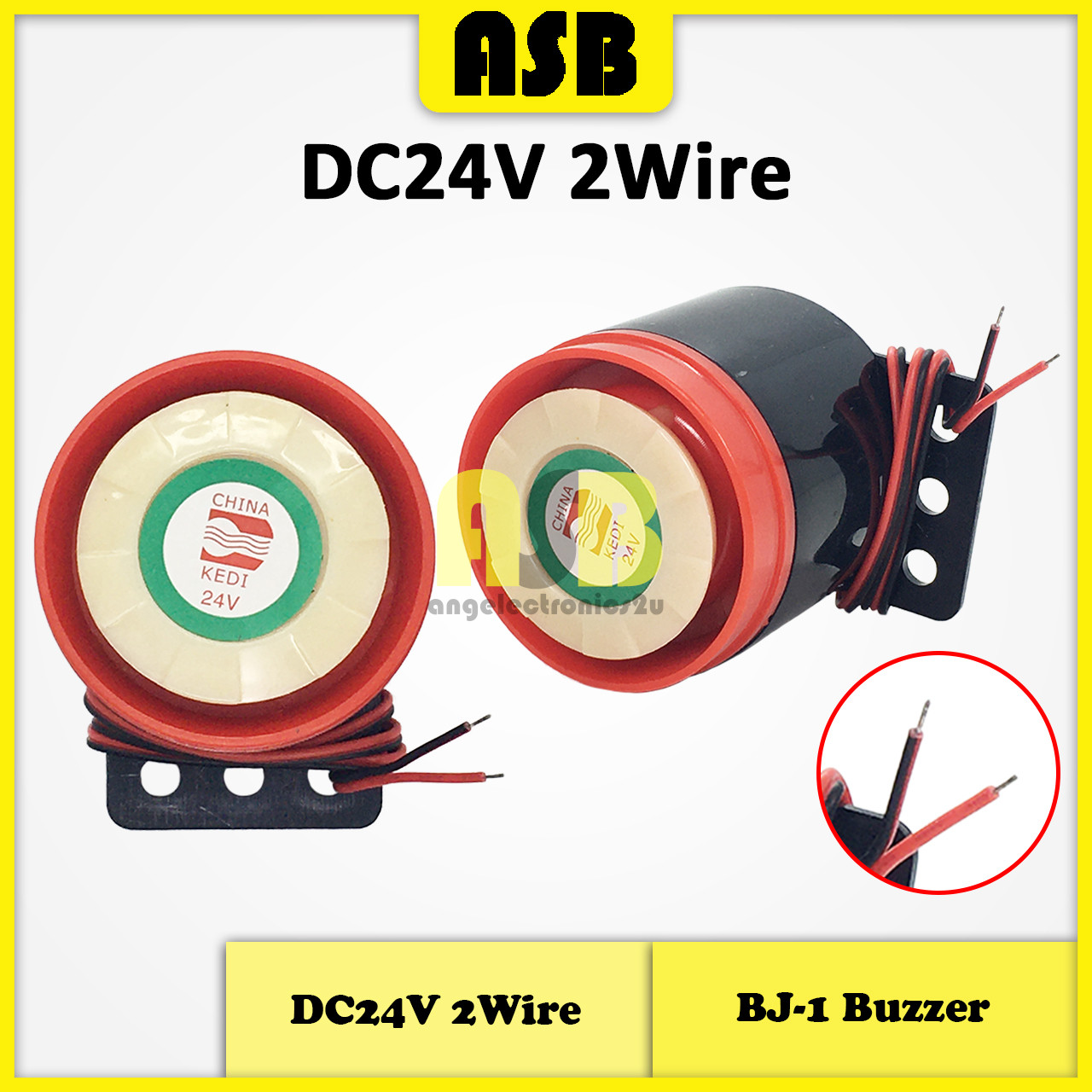 (1pc) DC12V / DC24V / AC240V BJ-1 Buzzer 90-100DB ( 2 Wire / 3 Wire ...