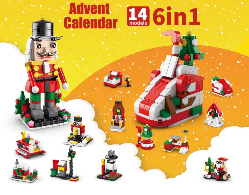 Kids Poke-a-Hole Christmas Blind Box Nano Christmas Block Santa Claus ...