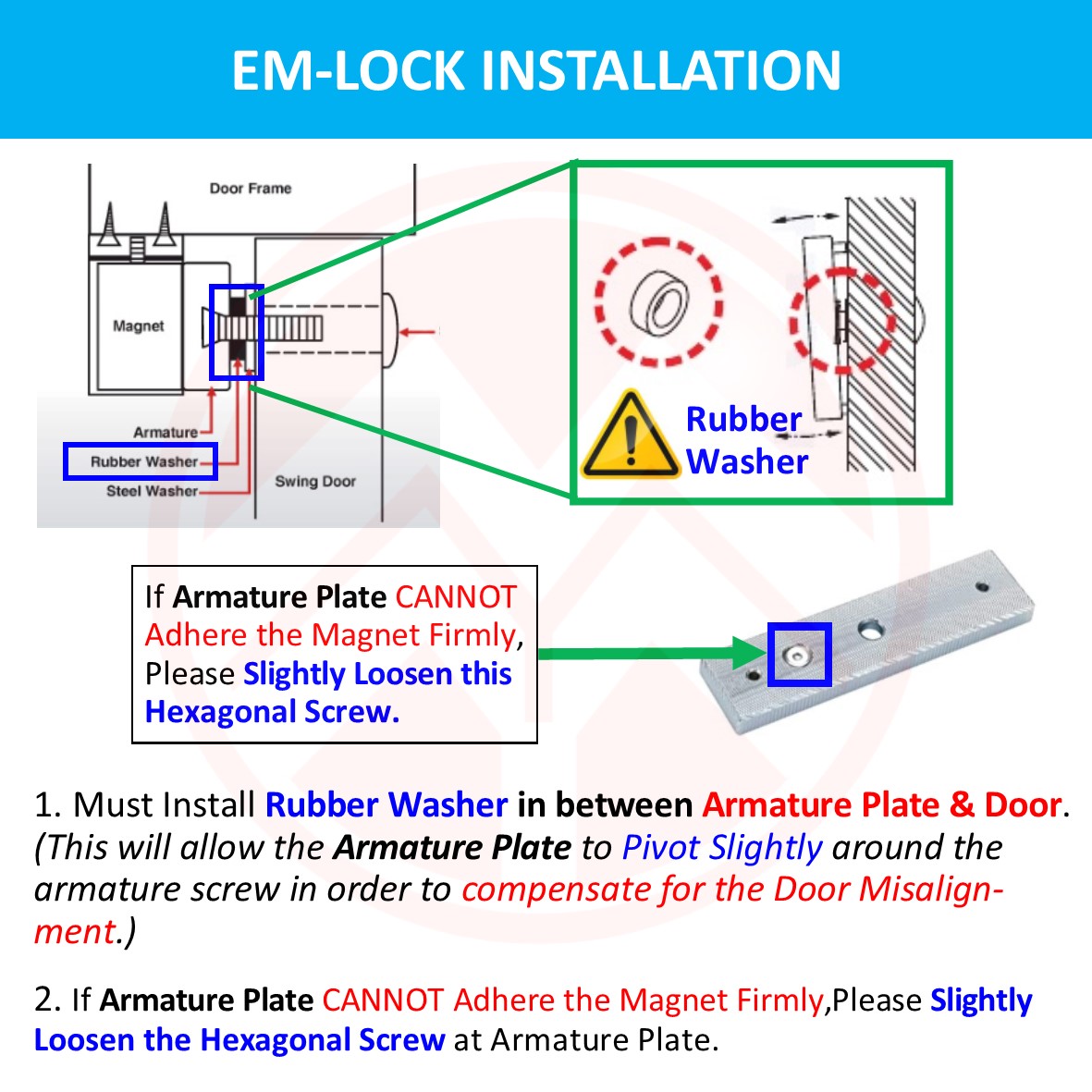 YMY SINGLE DOOR DOOR ACCESS ELECTROMAGNETIC LOCK (EM LOCK) 600lbs ...