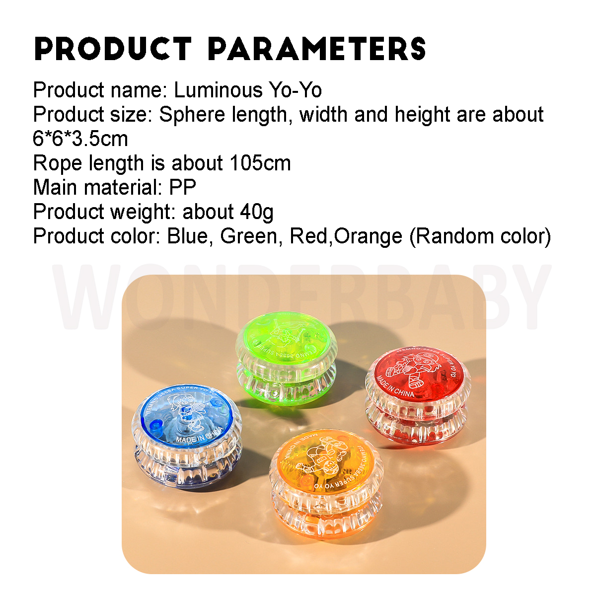 Wonderbaby 👼 LED Light Up Yo-Yo for Kids | Beginner Flashing Glowing Yo ...