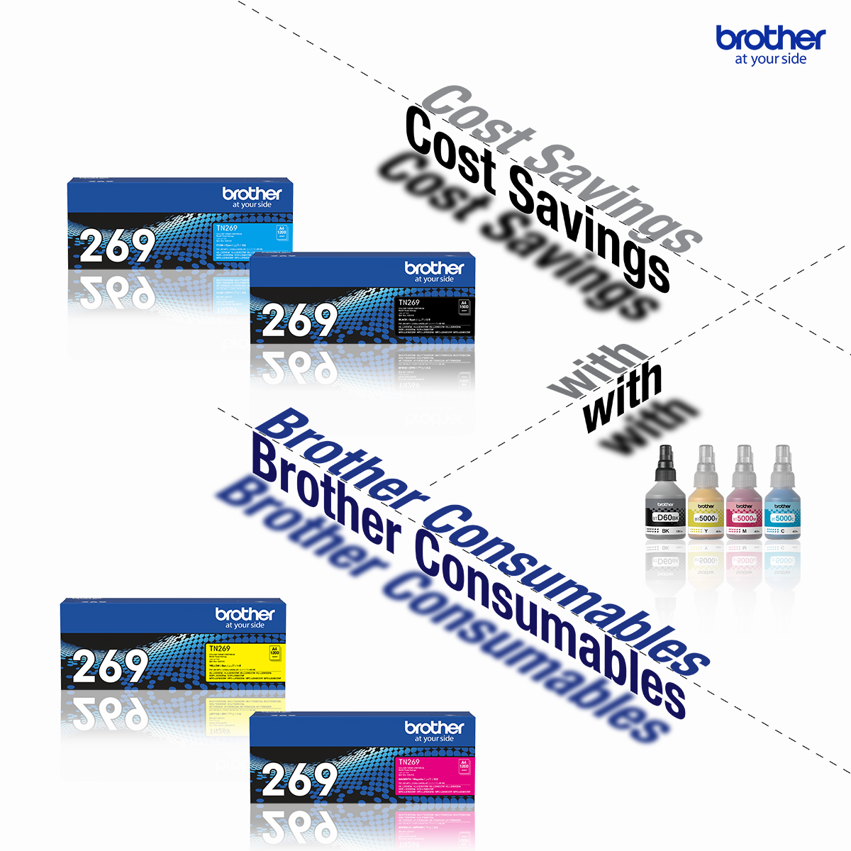 Brother TN-269 Cyan Magenta Yellow Black Original Colour Toner Cartridge for HL-L3240CDW DCP ...