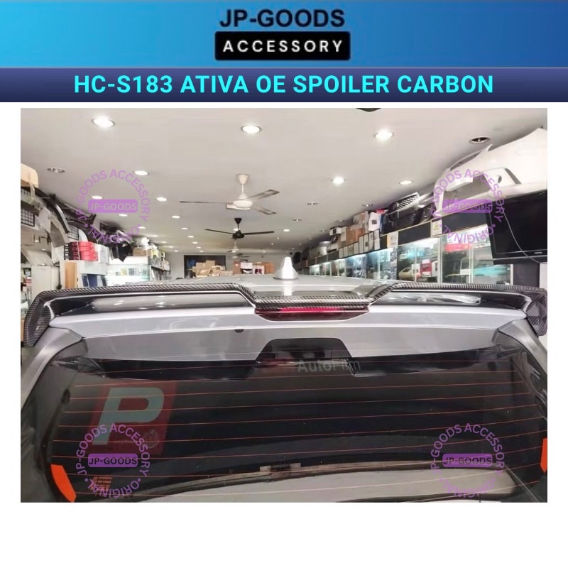 Perodua Ativa OE Type Carbon Spoiler Gear UP OEM ABS Ducktail Wing ...