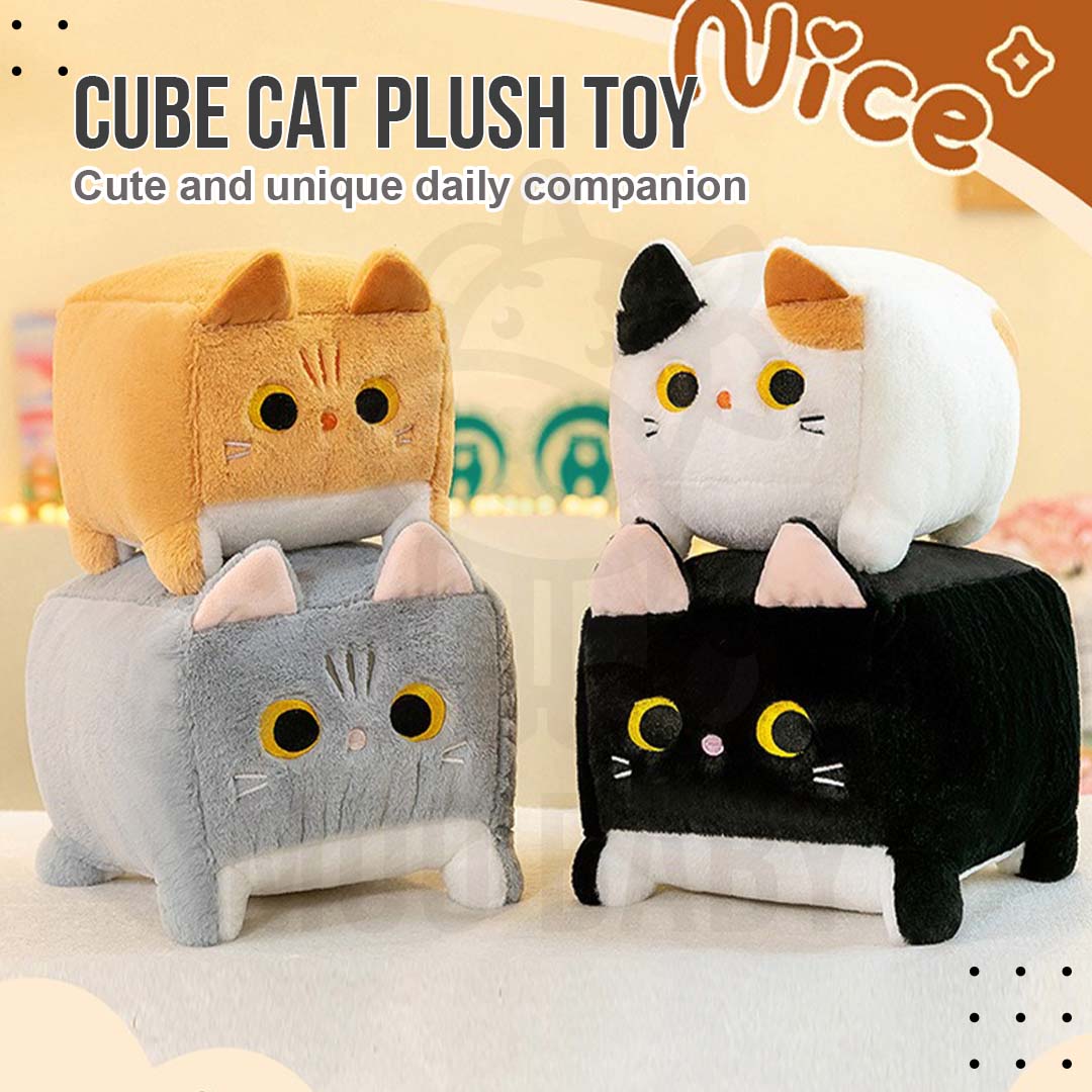 ⭐Moo Baby Cube Cat Plush Toy Cat Bantal Kucing Comel Cat Plushie Pillow ...
