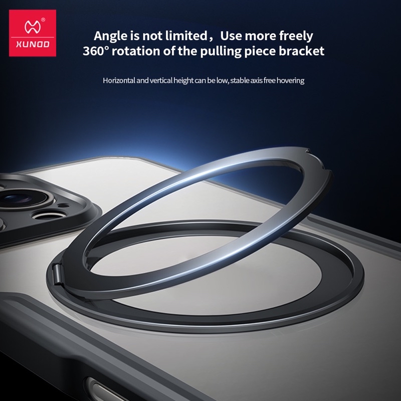 XUNDD 360° Rotatable Magnetic Ring Case for iPhone 17/16/15/14/13 Pro ...