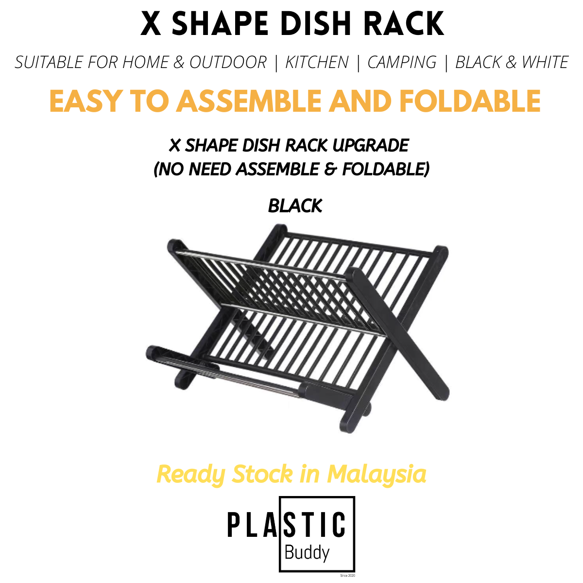 X Shape Plastic Dish Drainer Rack Foldable Rak Plastic Camping Plastic ...