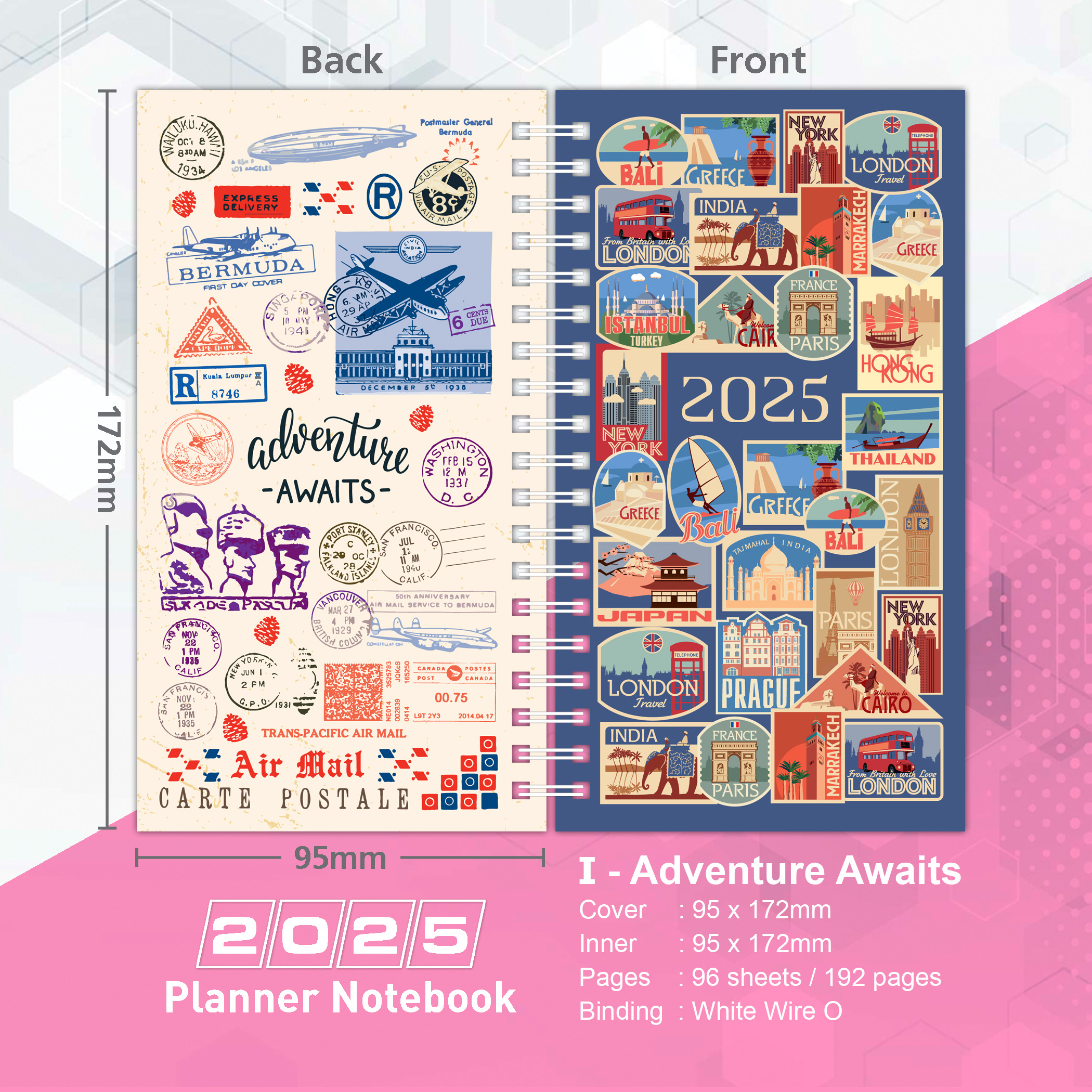 2025 Slim Wire O spiral planner diary week month year planner Journal ...