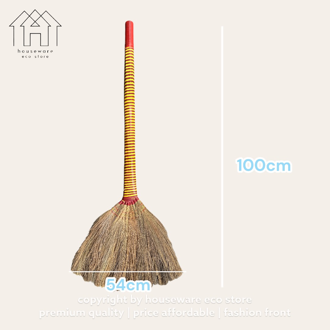 Bamboo Long Handle Paddy Broom / Penyapu Jerami Buluh / Penyapu Lantai ...