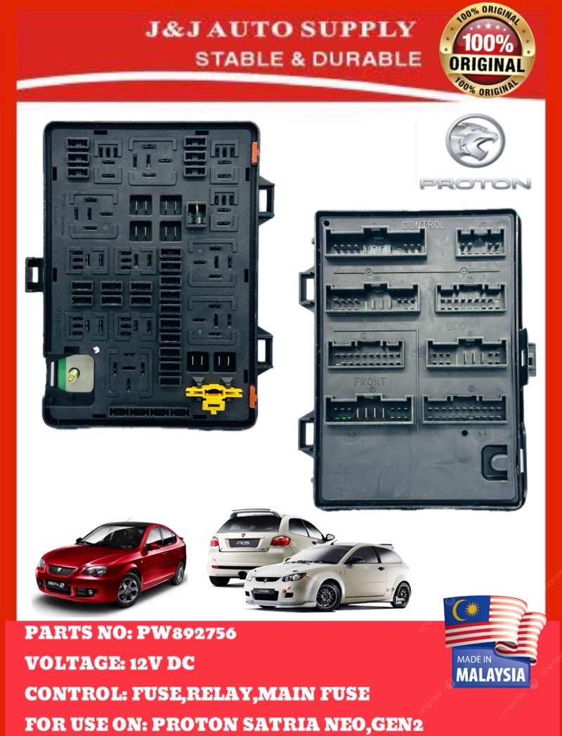 Original New Proton Gen2 /Satria Neo Fuse Box Unit Pw892756 | Shopee ...