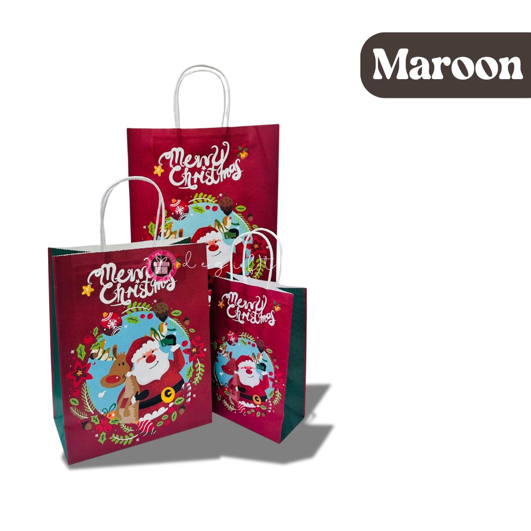 1pcs Xmas Day Merry Christmas Paper Bag Beg Hadiah Krismas Beg Kertas ...