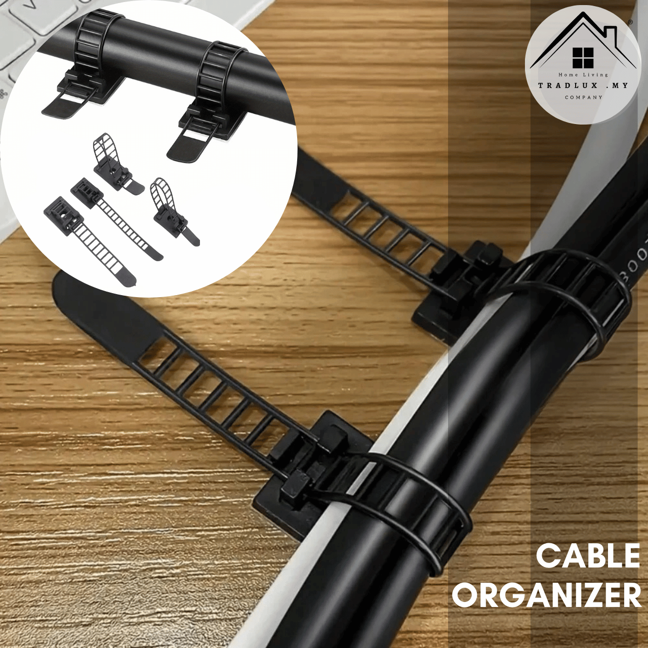 Wire Organizer Cable Tie USB Organizer Adjustable Wiring Buckles Screw ...