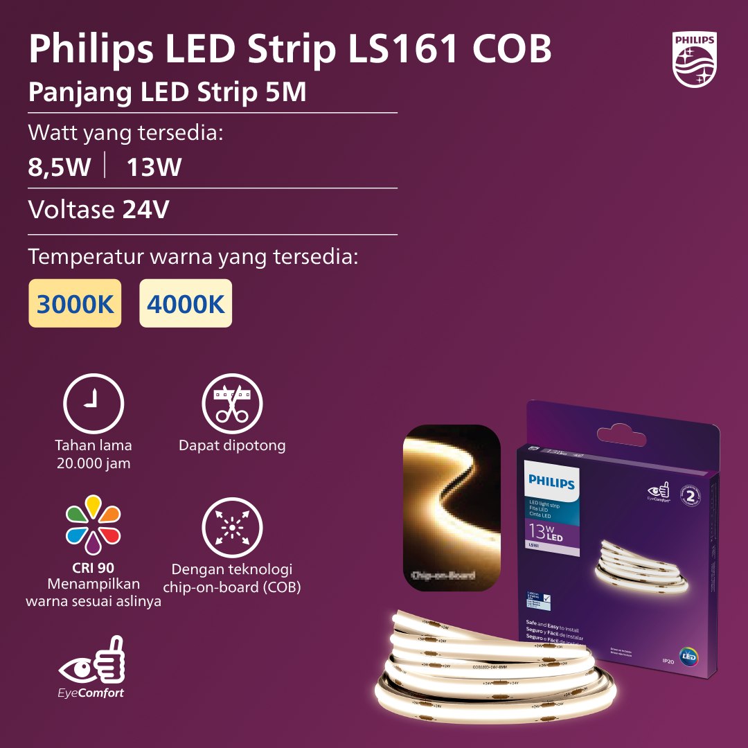 【100%ORI】PHILIPS LED STRIP / philips led strip LS161 cob led strip / led strip light / led strip ...