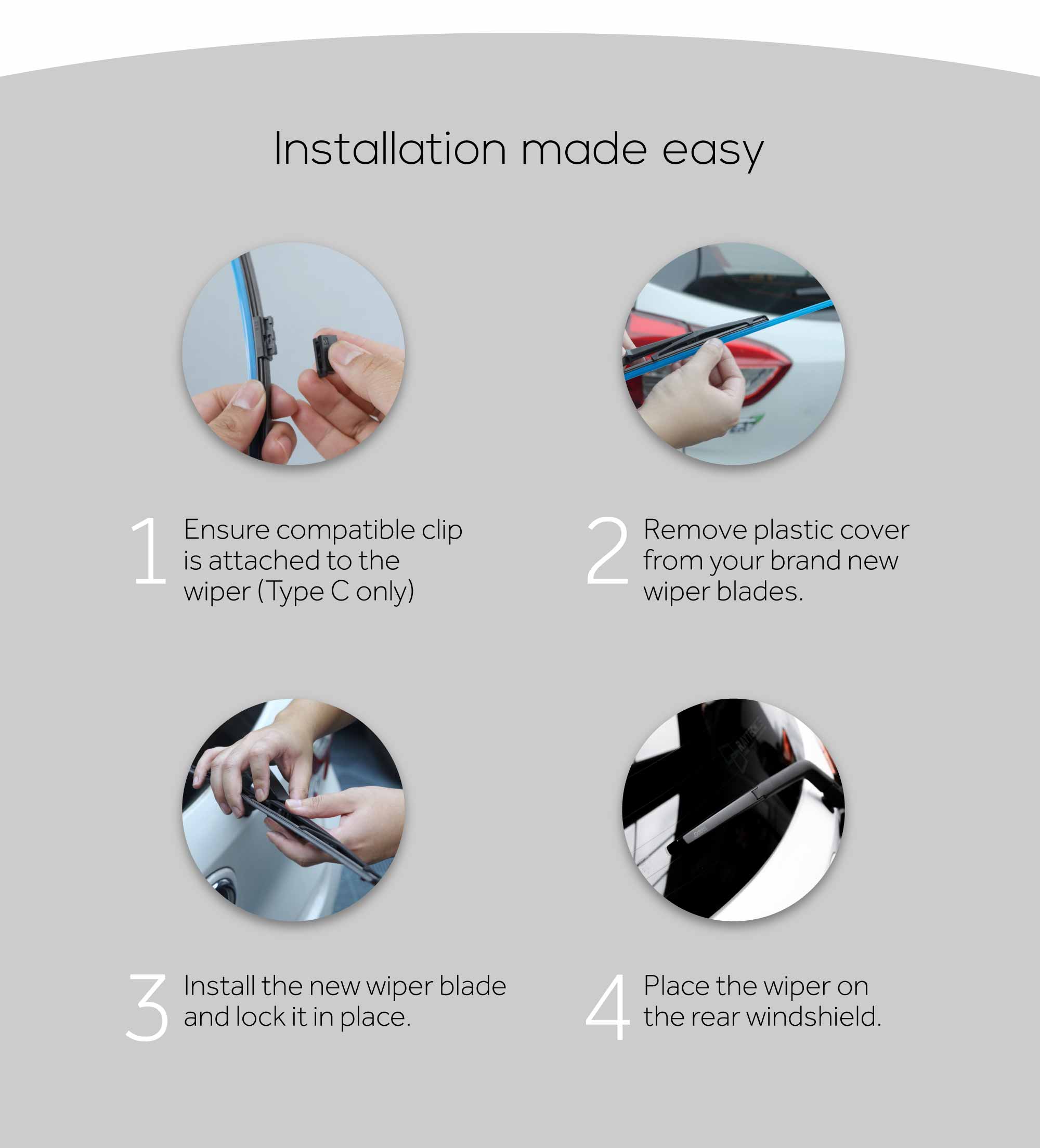 [REAR WIPER] Trapo Hydrophobic Car Wiper Blades - (For Continental ...